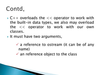 Overloading of io stream operators | PPT
