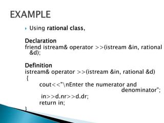 Overloading of io stream operators | PPT