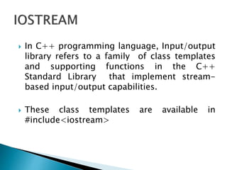 Overloading of io stream operators | PPT