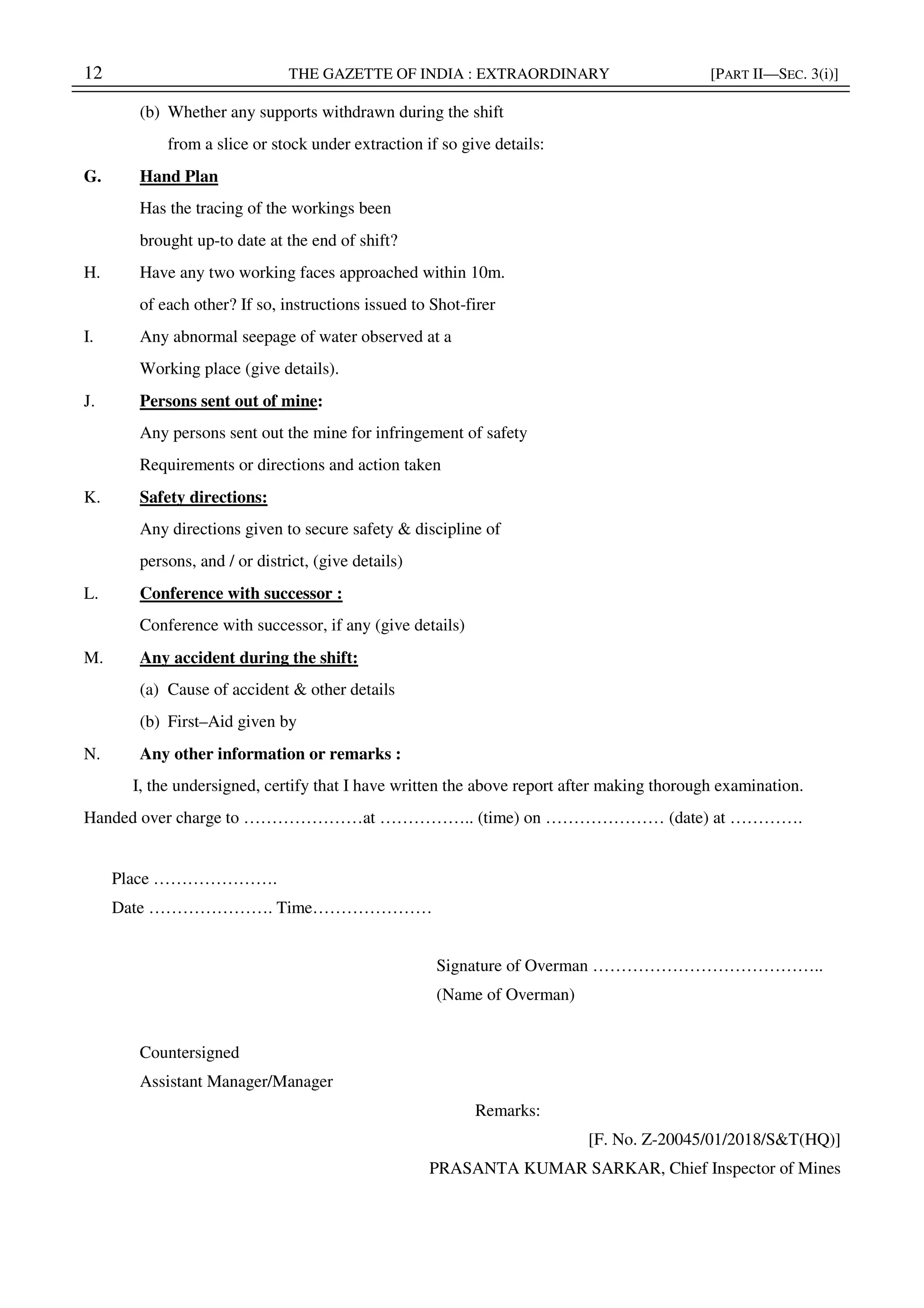 Overman Shift report format opencast and underground coal mine..pdf