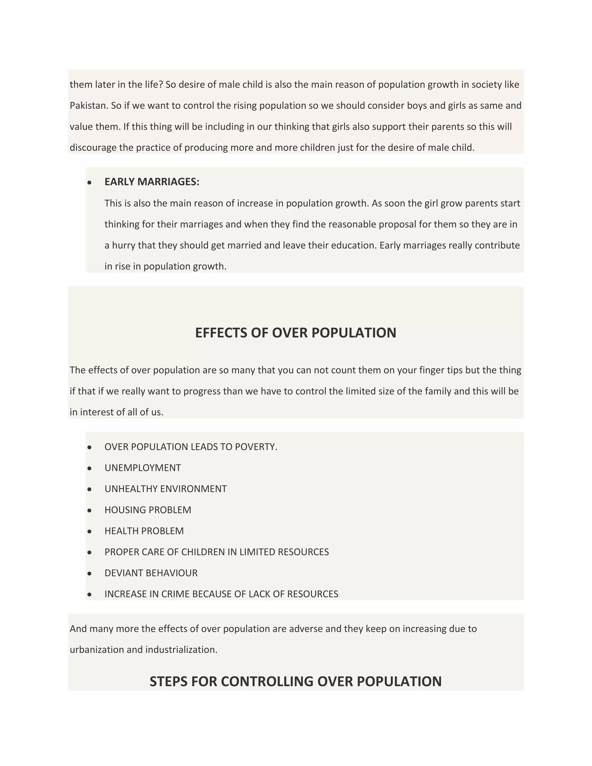 Over population | DOCX