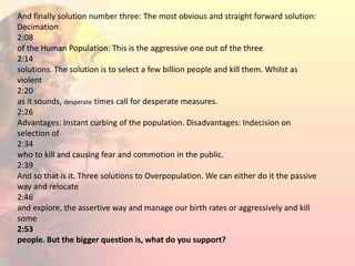 Overpopulation over the world | PPTX