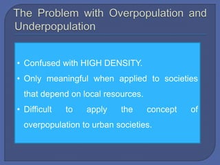 Overpopulation and underpopulation | PPTX