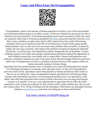 Overpopulation Essays | PDF | Geography | Science