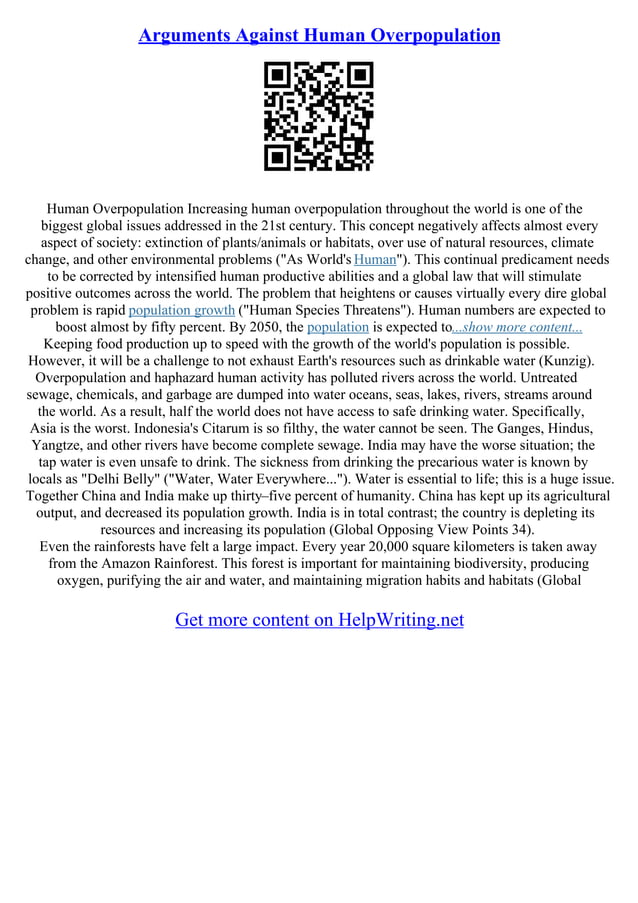 Overpopulation Essays | PDF | Geography | Science