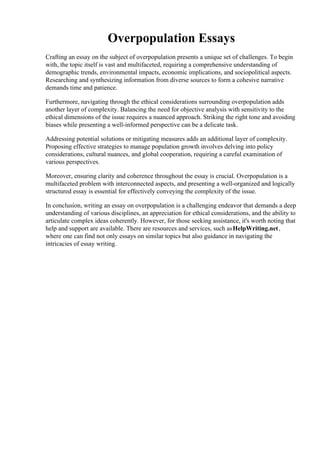 Overpopulation Essays.pdf