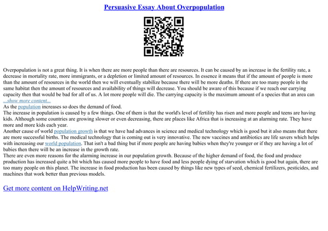 Overpopulation Summary And Analysis | PDF | Diseases and Conditions ...
