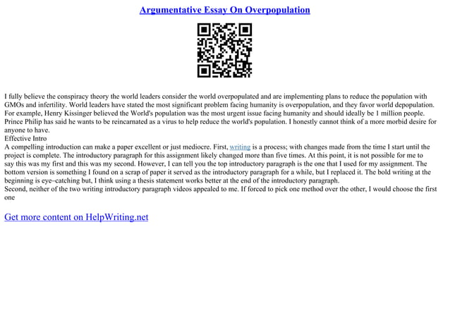 Overpopulation Summary And Analysis | PDF | Diseases and Conditions ...