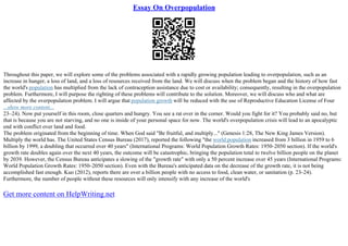 Overpopulation Summary And Analysis | PDF | Diseases and Conditions ...