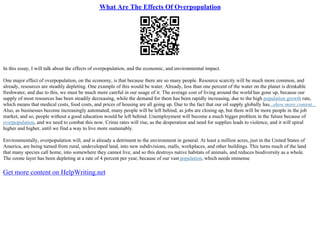 Overpopulation Summary And Analysis | PDF | Diseases and Conditions ...