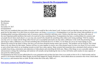 Overpopulation Summary And Analysis | PDF | Diseases and Conditions ...