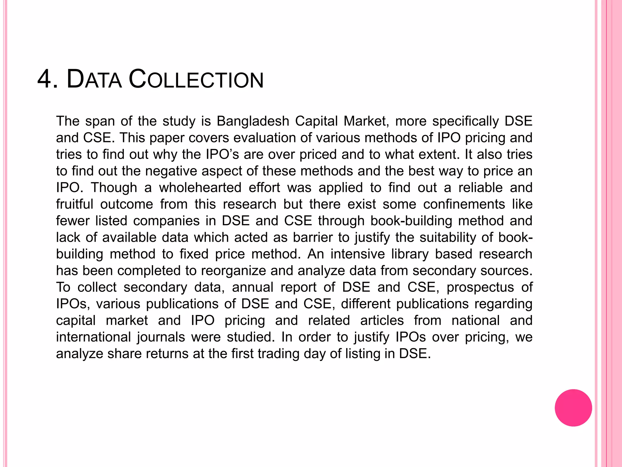 Overpricing of IPOS in Bangladesh: Book building method | PPTX
