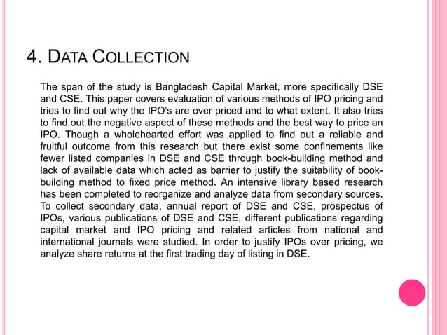 Overpricing of IPOS in Bangladesh: Book building method | PPTX