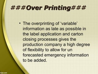 ###Over printing### & line clearance sheet by Vishnu Datta M | PPT