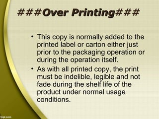 ###Over printing### & line clearance sheet by Vishnu Datta M | PPT