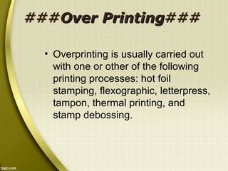 ###Over printing### & line clearance sheet by Vishnu Datta M | PPT