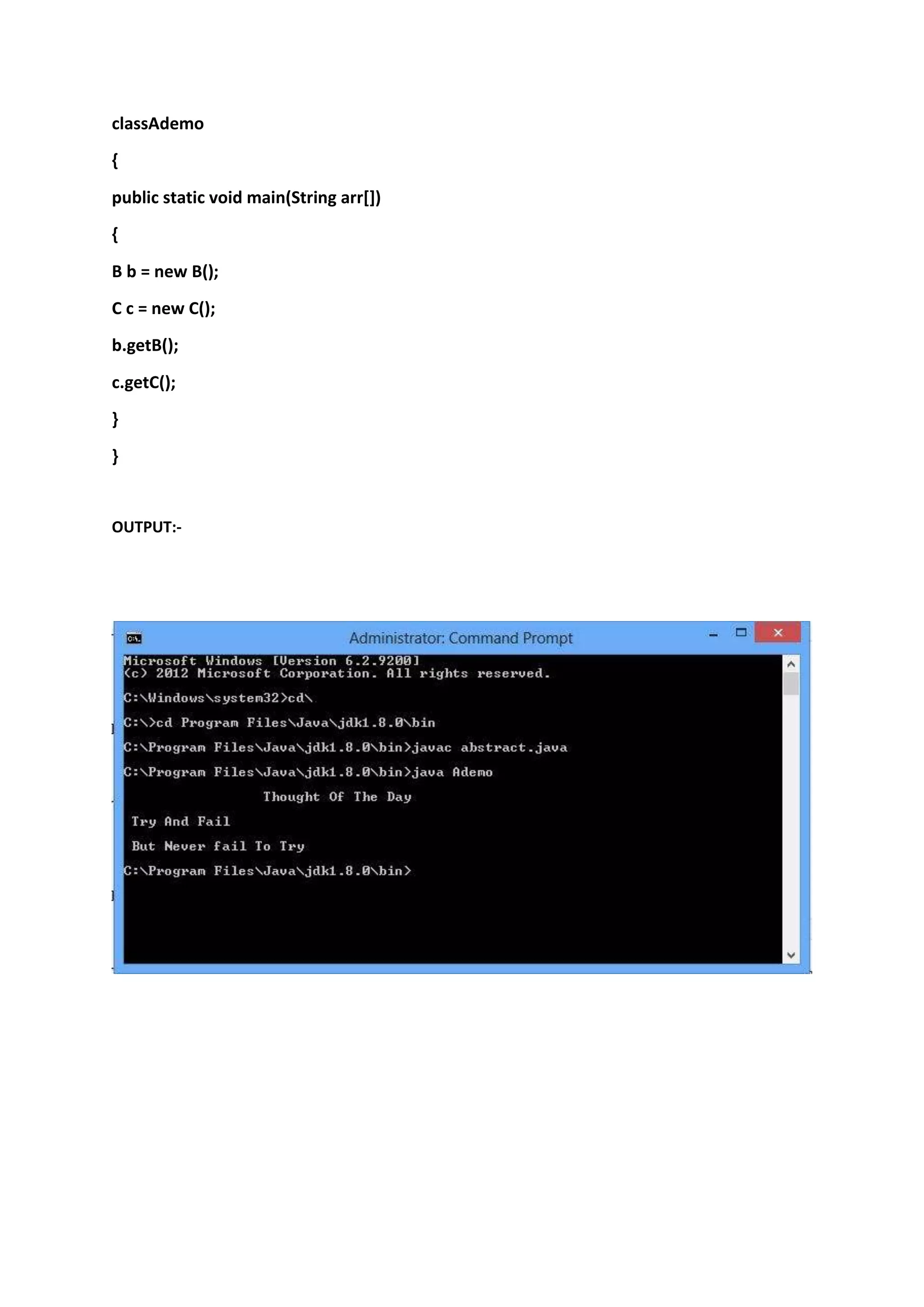 Overriding abstract in java | DOCX | Programming Languages | Computing