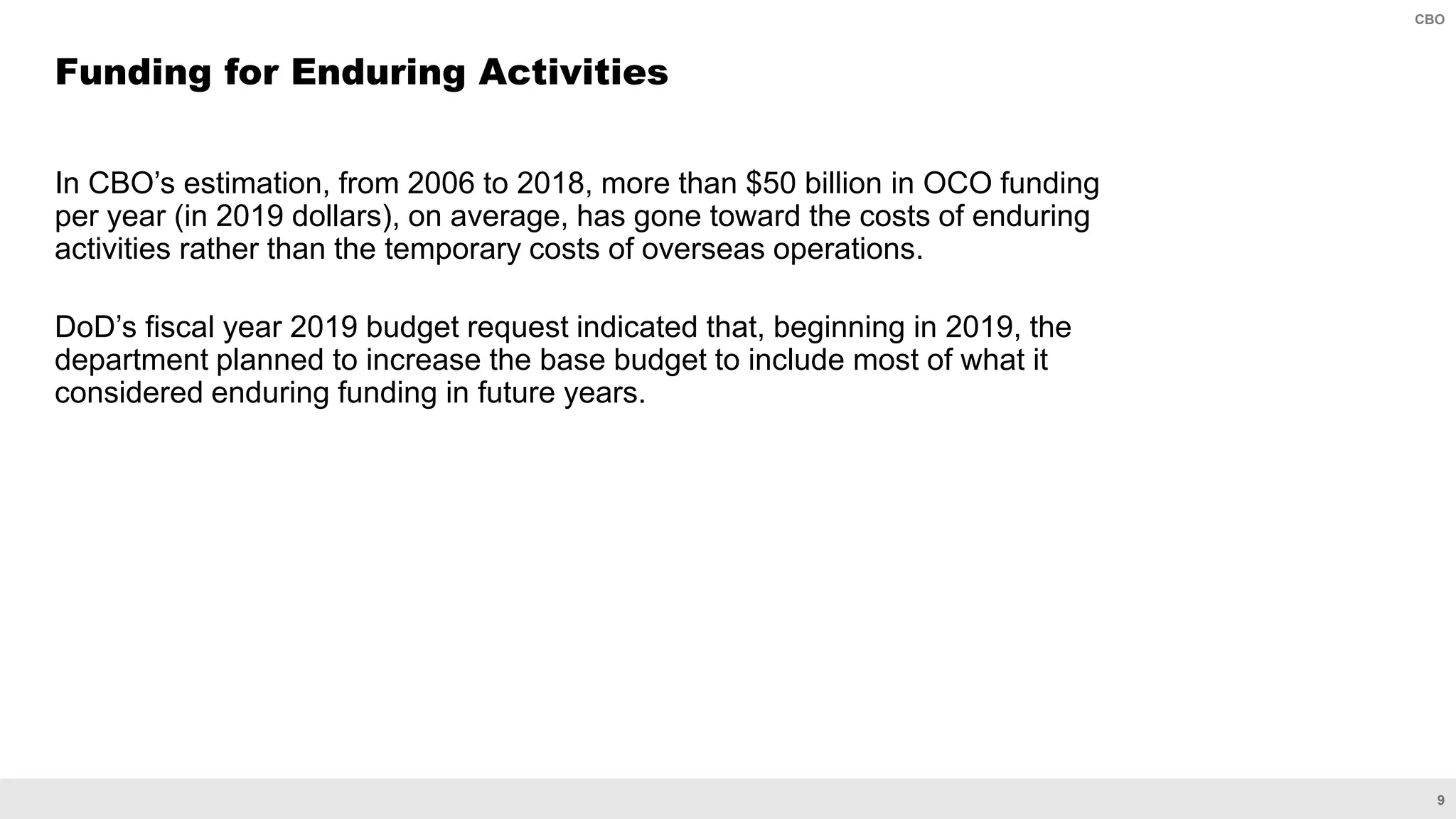 Overseas Contingency Operations: Trends and Issues | PDF