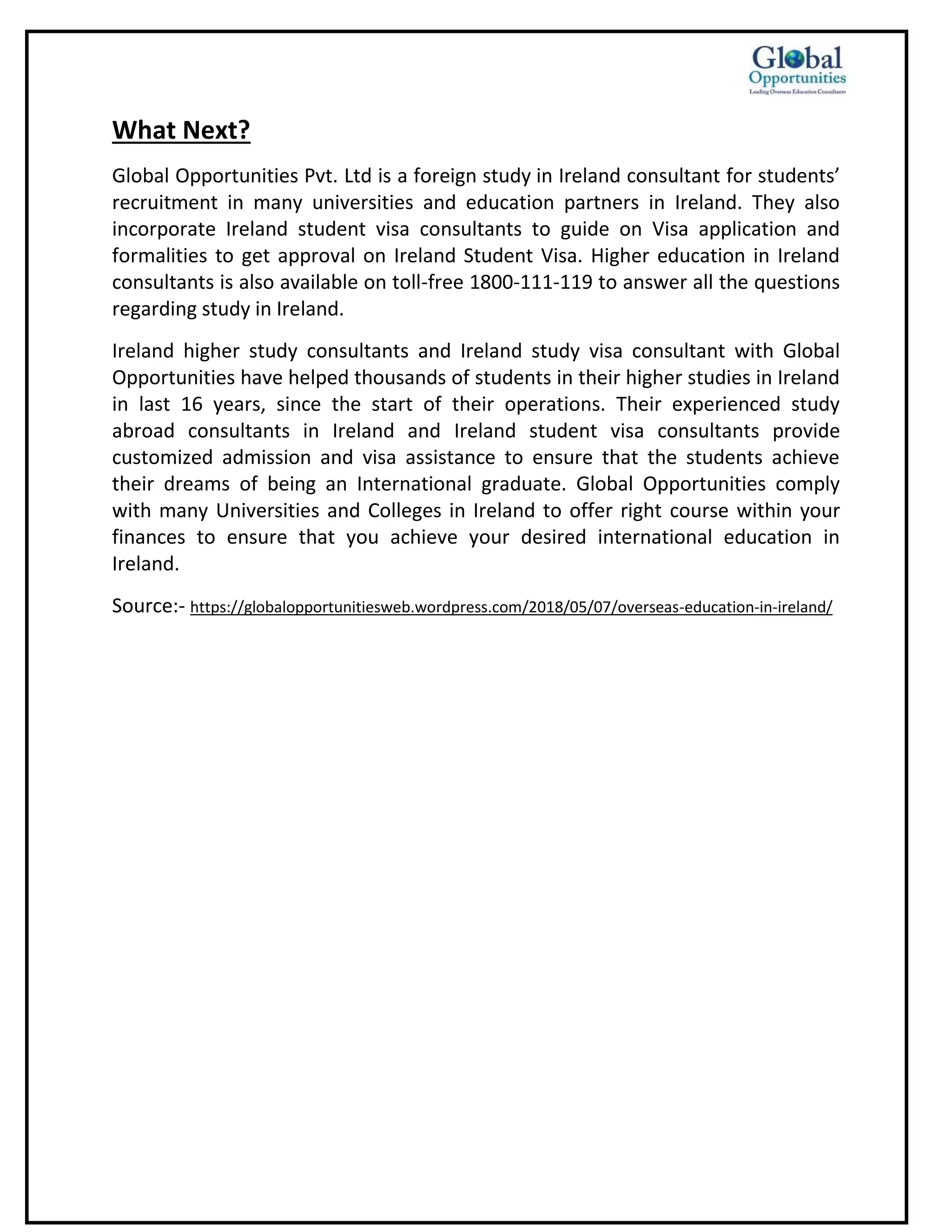 Overseas Education in Ireland | PDF