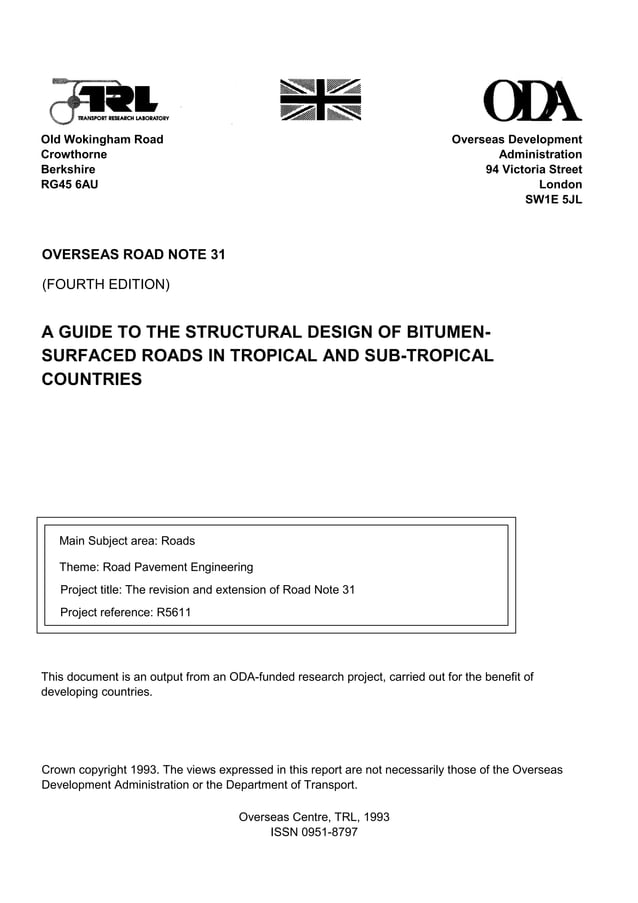 Overseas road note 31 | PDF | Civil Engineering Industry | Industries