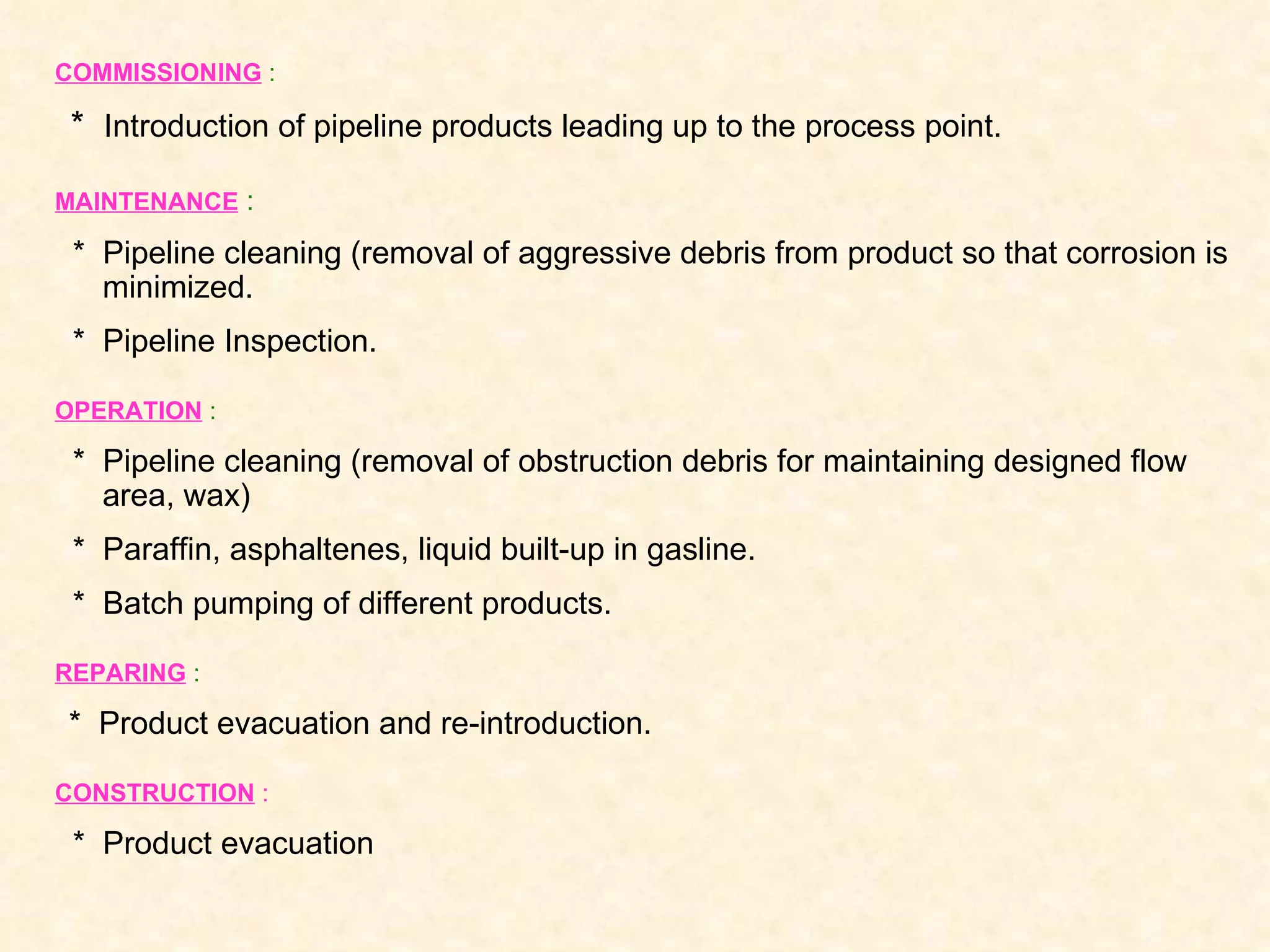 Pigging In OIL INDUSTRY | PPT