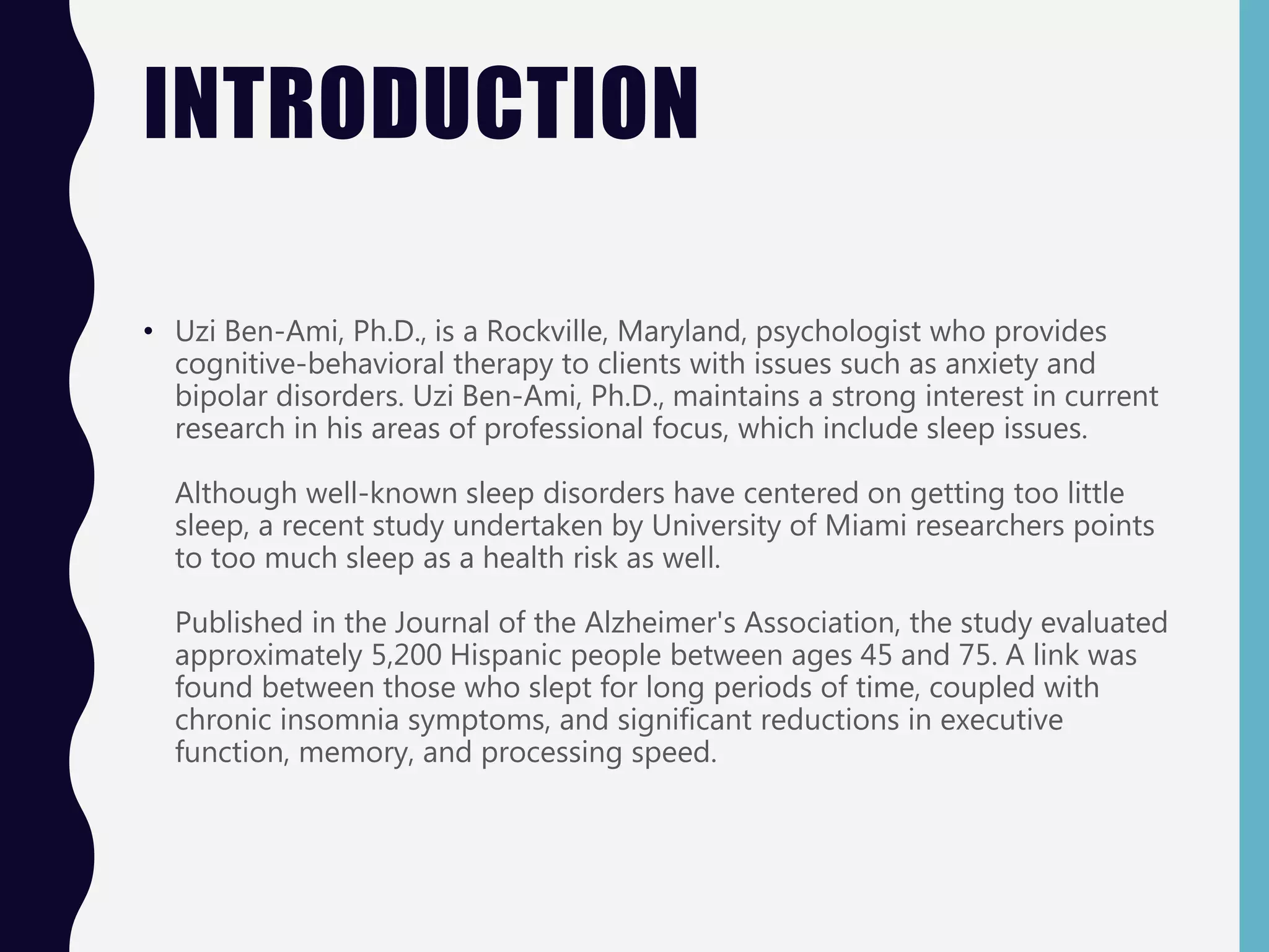 Oversleeping (Often Tied to Underlying Conditions) Poses a Risk | PPT