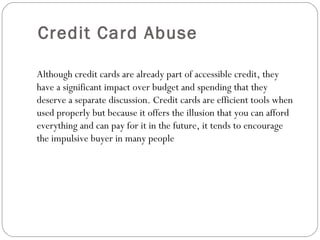 Factors Affecting Overspending | PPT | Credit Cards | Personal Debt