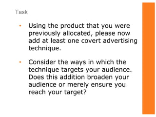 Overt and covert techniques | PPT