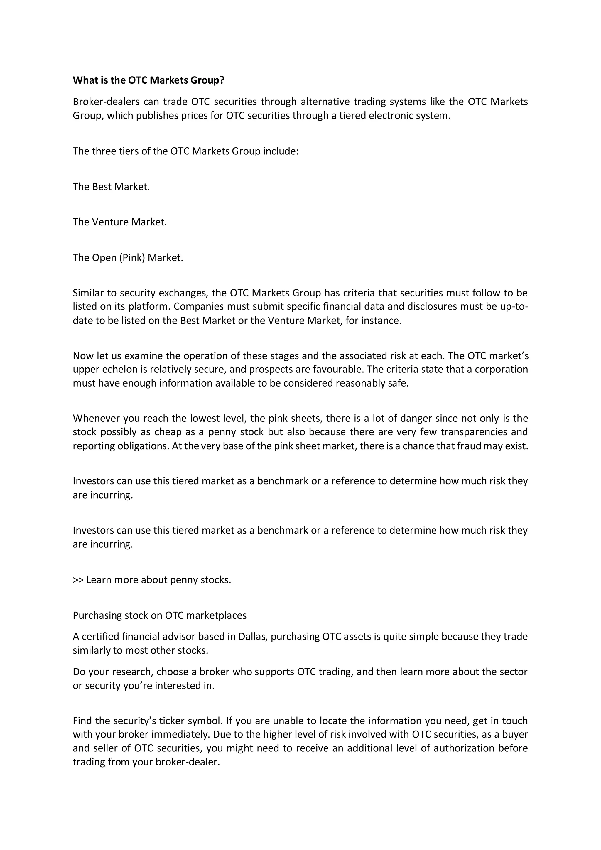 Over The Counter Market | PDF