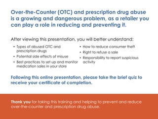 Over-the-Counter and Prescription Drug Abuse Prevention Training by ...