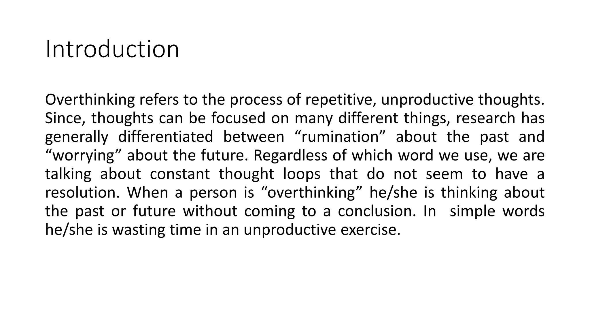 Overthinking and Stress Management presentation | PPTX