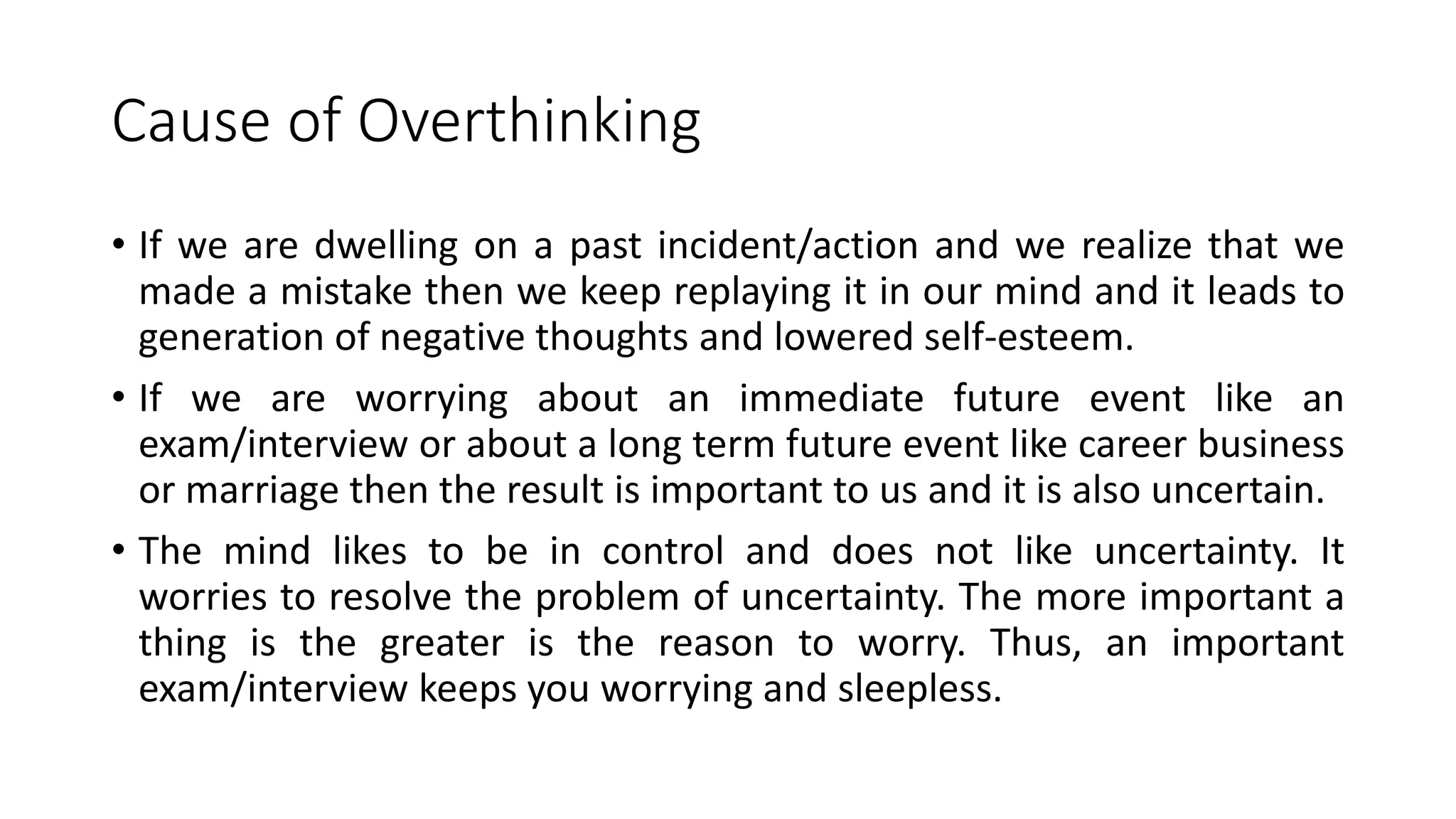 Overthinking and Stress Management presentation | PPTX