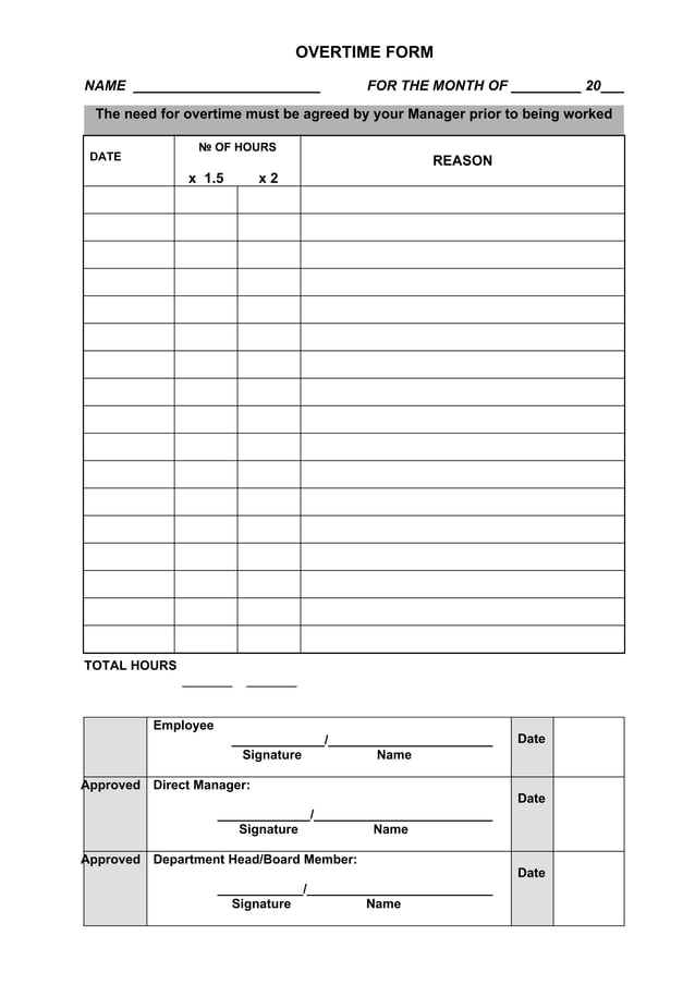Overtime form | PDF