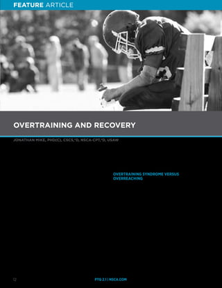 Overtraining and recovery | PDF
