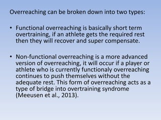 Overtraining presentation one | PPTX