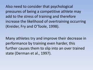 Overtraining presentation one | PPTX
