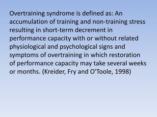Overtraining presentation one | PPTX