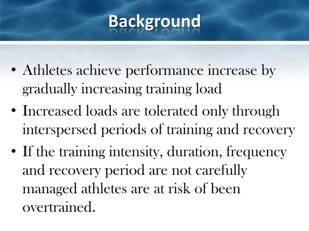 Overtraning in athletes | PPT