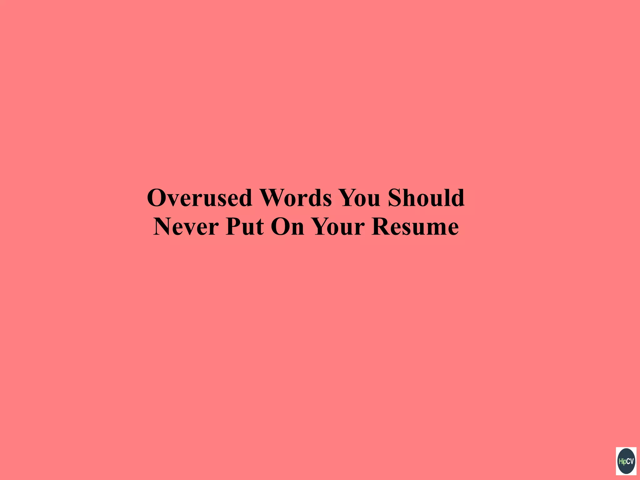 Overused words | ODP