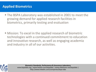 Overview of the Biometrics Lab at Purdue | PPT