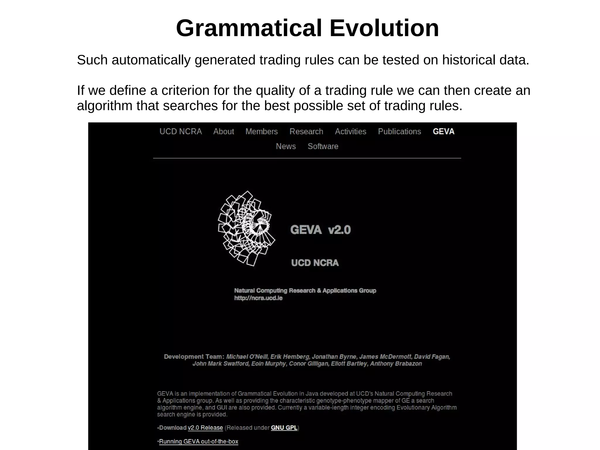 Using Grammatical Evolution to develop trading rules | ODP