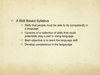 An Overview of Syllabuses in English Language Teaching | PPTX