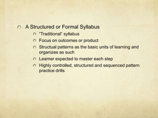 An Overview of Syllabuses in English Language Teaching | PPTX