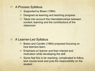 An Overview of Syllabuses in English Language Teaching | PPTX