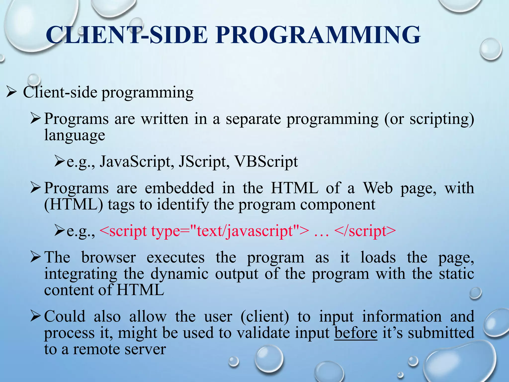 An Overview Of Html Css And Java Script Pptx Web Development Internet