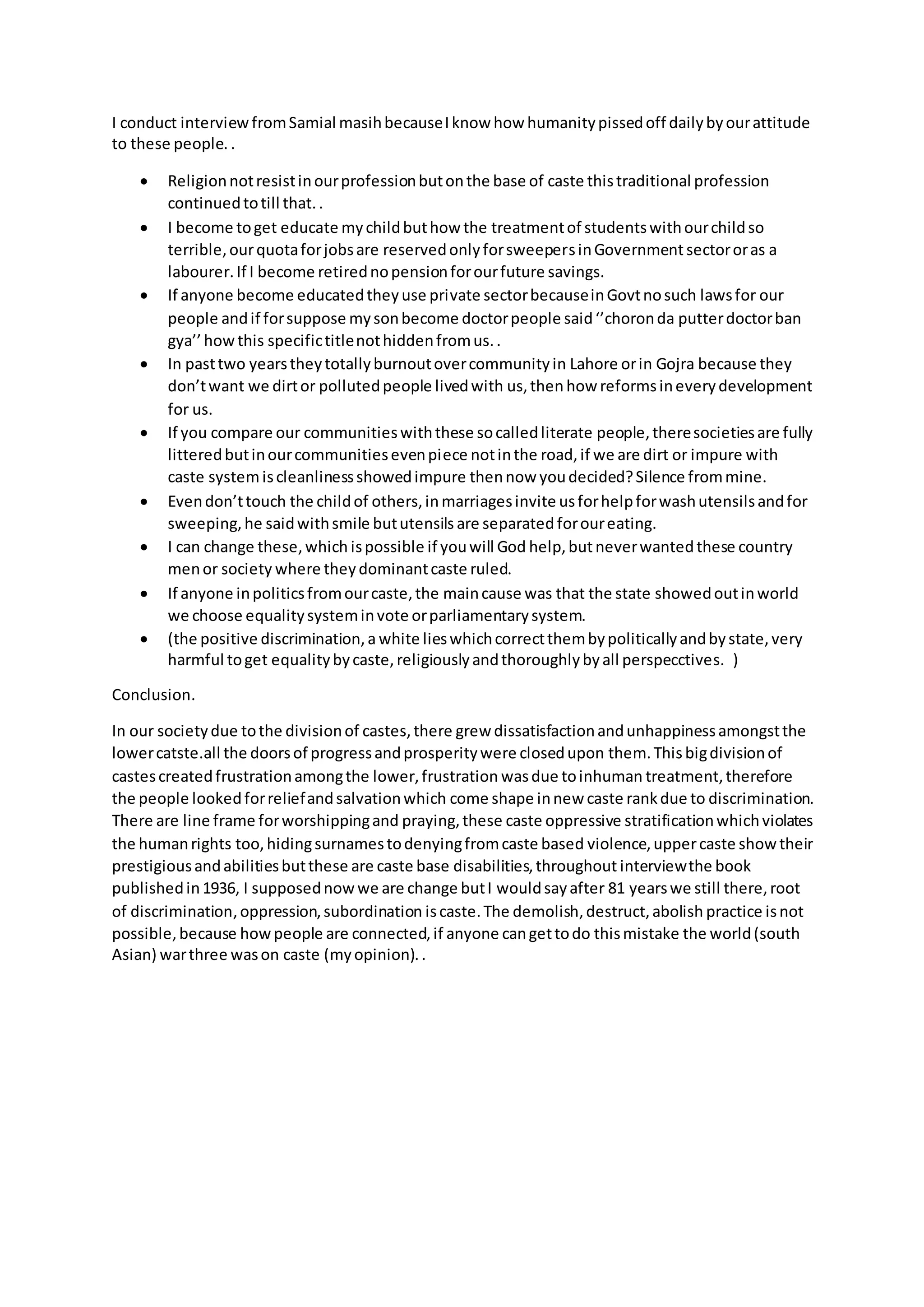 Overview of caste systen in South asia. . | DOCX