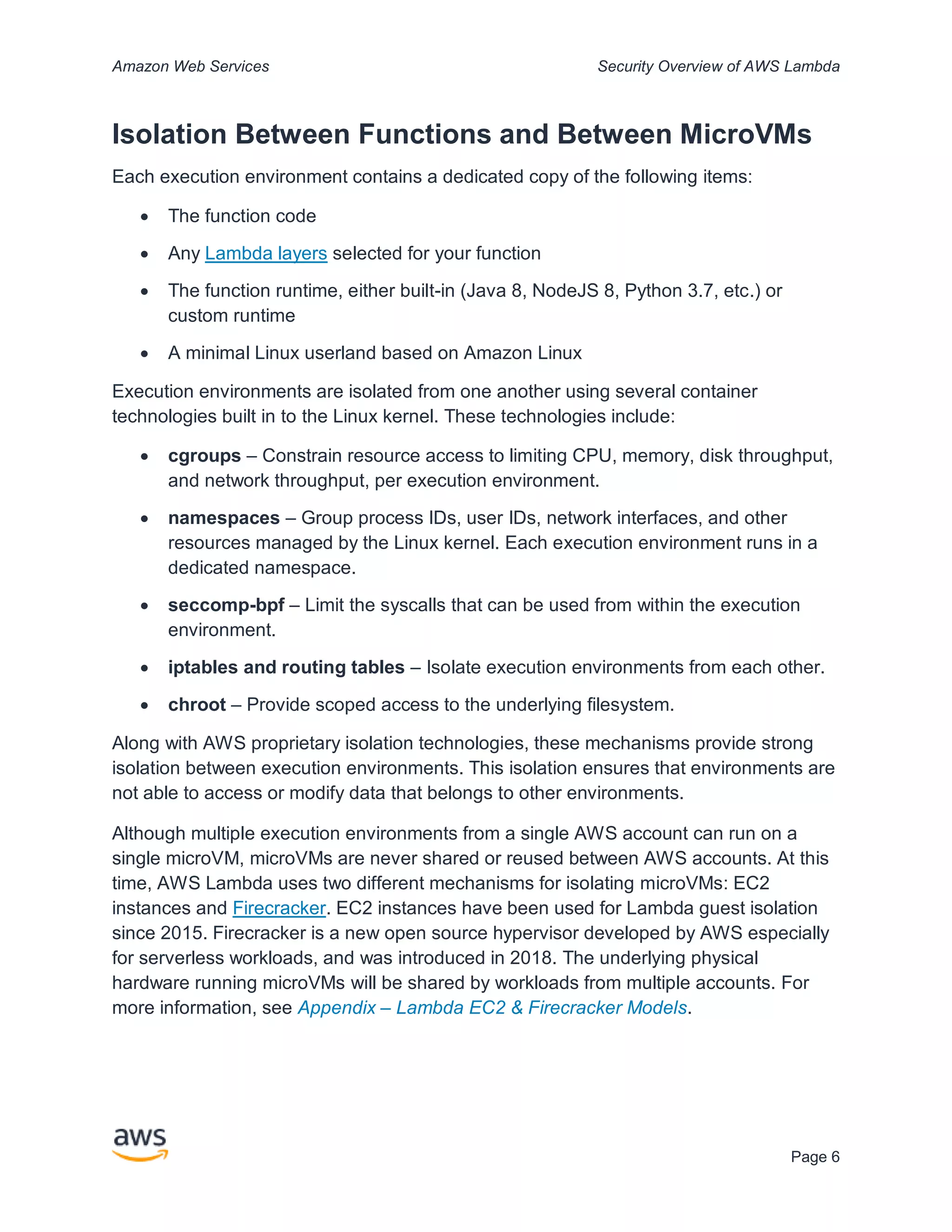 Overview aws-lambda-security | PDF