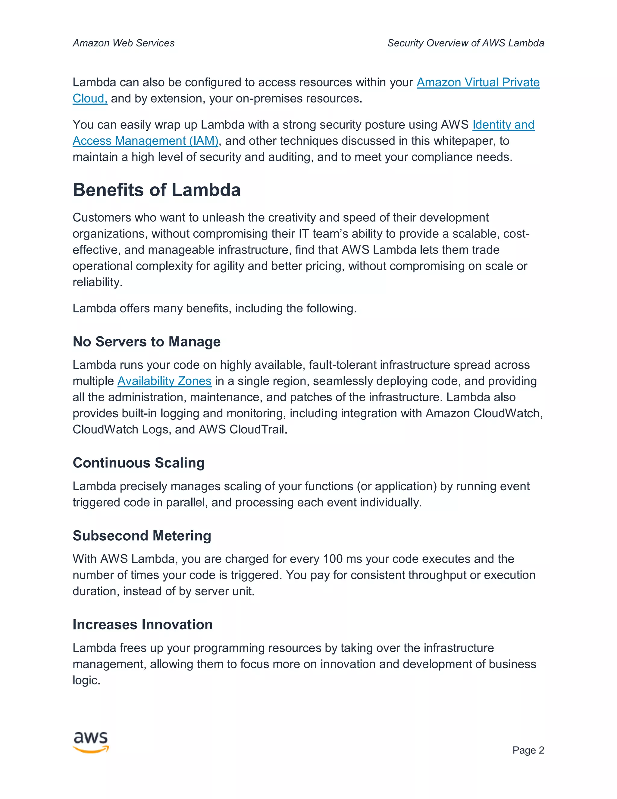 Overview aws-lambda-security | PDF