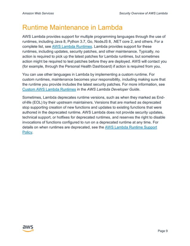 Overview aws-lambda-security | PDF