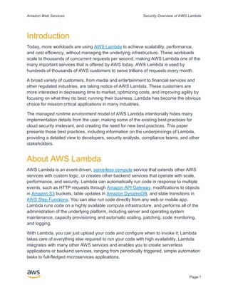 Overview aws-lambda-security | PDF
